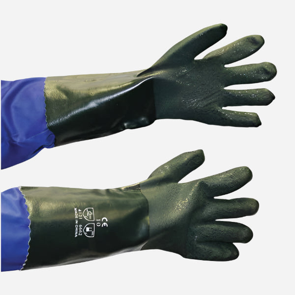 GRANGE PVC PEBBLE-PALM TEXTURED GLOVE - DARK GREEN 38CM – Procon ...